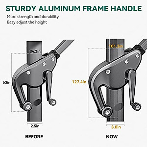 YITAHOME 10x10ft Patio Umbrella Outdoor Cantilever Umbrella Square Offset Umbrella w/Heavy Duty Aluminum Frame & Cross Base for Garden Pool Backyard Market (Khaki)