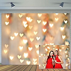 CYLYH 7x5ft Valentine's Day Backdrop Love Heart Bridal Shower Birthday Wedding Party Love Heart Wall Decor Banner Kid Newborn Baby Birthday Party Decor Banner D520