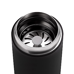 Fellow 16 oz Carter Move Travel Mug - Vacuum-Insulated Stainless Steel Travel Coffee Mug - Coffee Tumbler with Ceramic Interior and Splash Guard - Matte Black