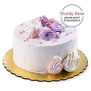 Set of 18 - Gold Cake Board Rounds, Circle Cardboard Base, 6, 8 and 10-Inch. Perfect for Cake Decorating, 6 of Each Size