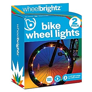 Brightz WheelBrightz 2-Pack Bike Wheel Lights, Multicolor - LED Bike Lights for Tires - Bike Lighting Parts & Accessories - Outdoor Summer Fun for Boys and Girls