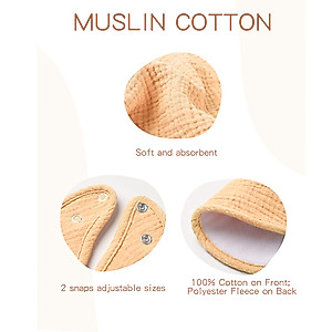 Konssy Muslin Baby Bibs 8 Pack Baby Bandana Drool Bibs Cotton for Unisex Boys Girls, 8 Solid Colors Set for Teething Drooling