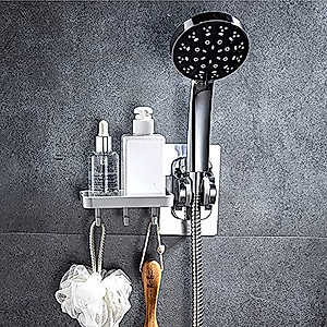 ZCJB Shower Head Holder Handheld Shower Holder no Drilling Strong Adhesive Adjustable Shower Bracket