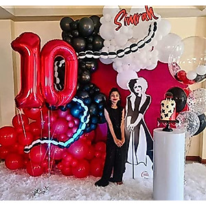 40 Inch Red 10 Number Balloons Giant Jumbo Huge 10 Foil Mylar Helium Number Digital Balloons Red Birthday Mylar Digital Balloons 10th Birthday Anniversary Events Party Decorations Supplies
