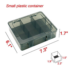 Upgrade 9 Grids Plastic Organizer Box with Dividers, Craft Organizer, Plastic Jewelry Organizer Box, Small Parts Container, Box Organizer with Dividers for Beads, Earring, Rings, Buttons and so on…