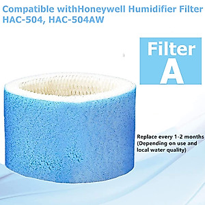 getalong 4 Pack Humidifier Filters Compatible for Honeywell Humidifier Replacement Filter HAC-504, HAC-504AW, HCM350W,HCM350B, HCM300, Filter A