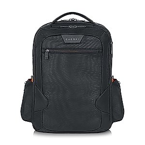 EVERKI Studio Expandable Laptop Backpack – Bag Made from Plastic Bottles for Up to 15-inch Laptop/MacBook, Black