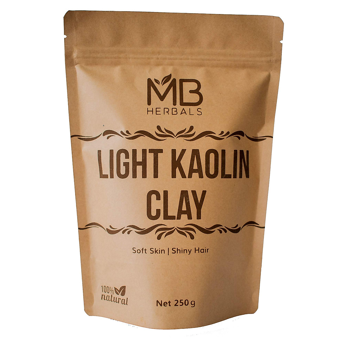 MB Herbals Light Kaolin Clay 250 Grams (8.81 oz) | Kaolin White Clay for Face Pack