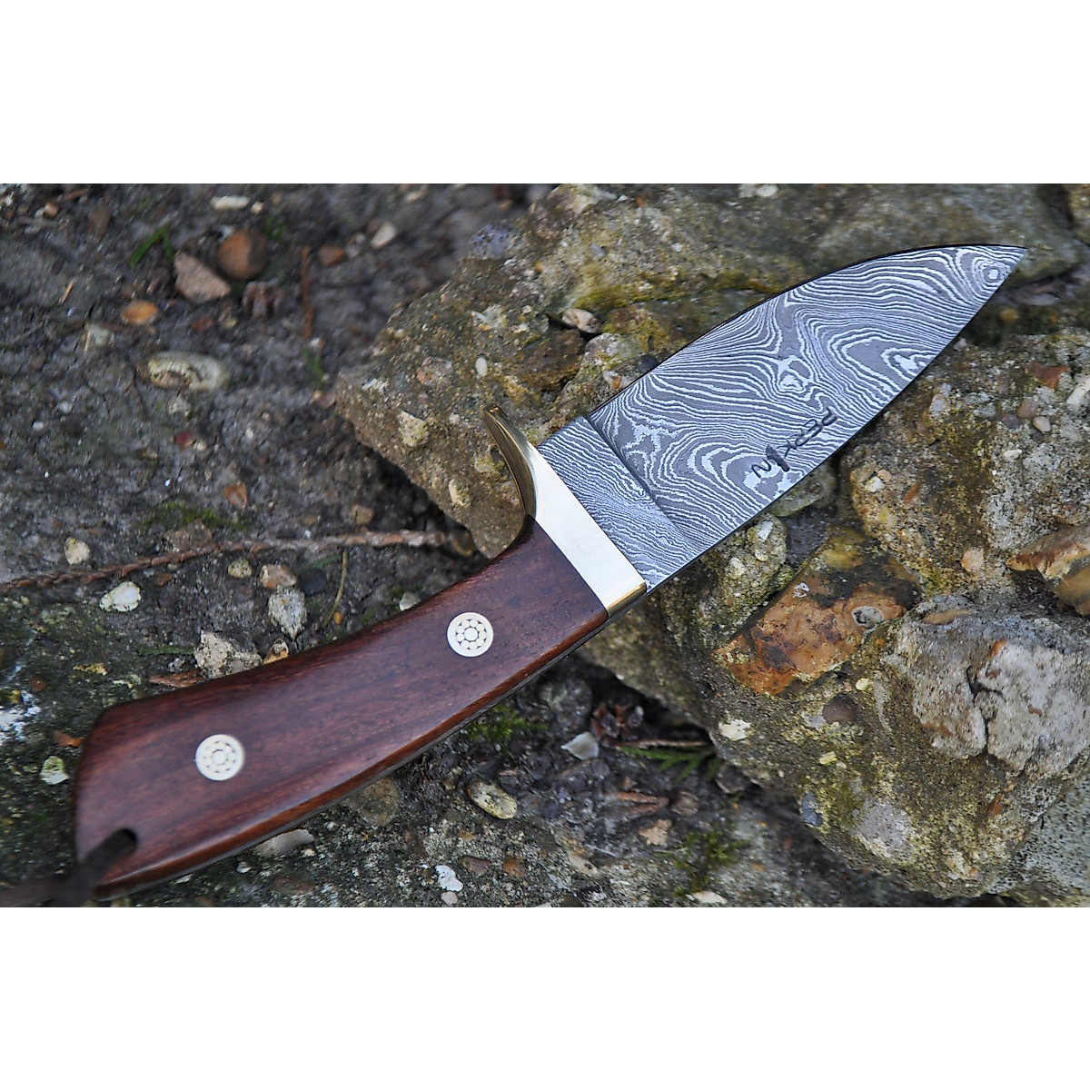 Perkin - Custom Damascus Handmade Hunting Knife - Bushcraft Knife