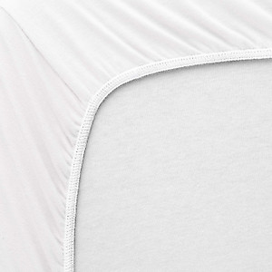 SheetWorld Fitted 100% Cotton Jersey Pack N Play Sheet Fits Graco Square Play Yard 36 x 36, Solid White, Made in USA