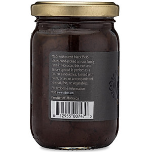 Mina Black Olive Spread, Gourmet Olive Tapenade, 7 oz (200g) - Premium Olive Spread made with Dry Cured Black Olives, Perfect for Appetizers, Dips, and More, Made with Moroccan Olives