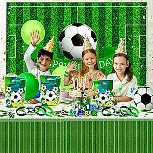 Miucat 120Pcs Soccer Party Favors, Soccer Birthday Party Supplies with Whistle Stickers Slap Bracelet Key Chains and Soccer Goodie Bags for Soccer Party Decorations Supplies