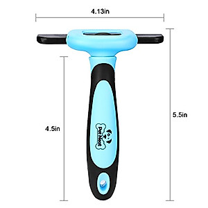 Pet Grooming Brush Effectively Reduces Shedding by Up to 95% Professional Deshedding Tool for Dogs and Cats (Blue)