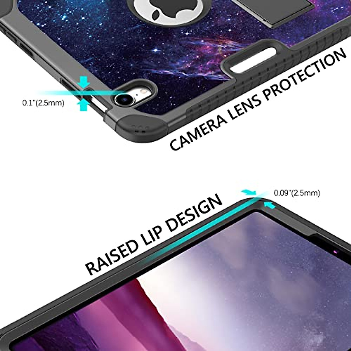 BENTOBEN iPad Mini 6 Case, Slim Space Galaxy Design 3 Layers Heavy Duty Rugged Shockproof Kickstand Protective Tablet Cover Case for iPad Mini 6th Generation 8.3 Inch 2021, Purple