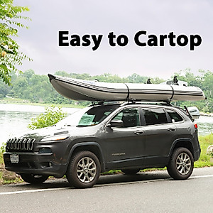 Sea Eagle 437ps PaddleSki Inflatable 1-2 Person Catamaran Boat – Paddle, Motor, Fish, or Sail – 4-in-1 Inflatable Watercraft – Self Bailing (437ps PaddleSki Swivel Seat Package)