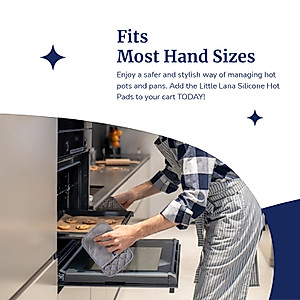 Little Lana Arabesque Silicone Pot Holders 2 Pack, Gray