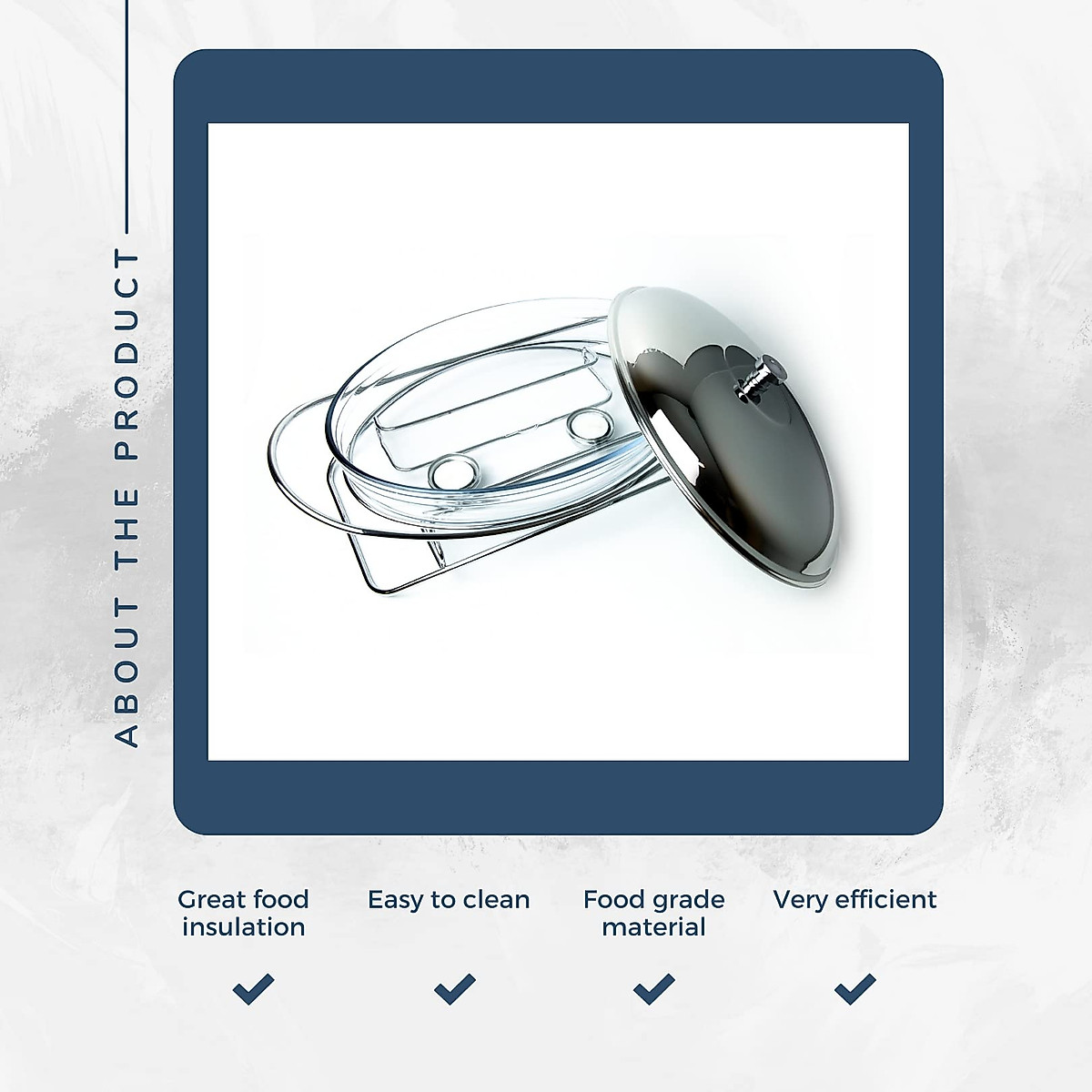 Rigeli Regent 18/10 Contempo Chromeplated 101.4 (oz), 3 Lt. Oval Warmer, Chafing Dish with Stainless Steel Cover, Buffet Servers, Silver