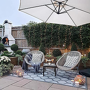 MEOOEM Patio Side Table End Table, Metal Patio Coffee Bistro Garden Side Table.