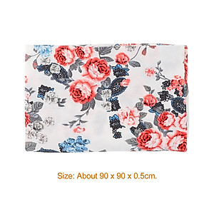 KESYOO 1 Pack Baby Swaddle Blanket with Newborn Beanie Hat Cotton Floral Receiving Blanket Wrap Bow Headband for Infant Boy Girl