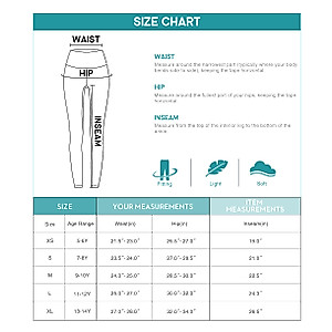 Heathyoga Girls Leggings with Pockets Girls Yoga Pants Athletic Leggings for Girls Dancing Leggings Workout Leggings Black