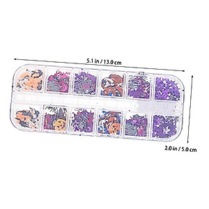 Lurrose 2 Boxes Nail Art Sequins Nail Art Sticker Glitter Stickers Nail Stickers Metallic Halloween Nail Sequins Halloween Body Glitter Halloween Nail Art Glitter Nail Glitter Flash Set 3D
