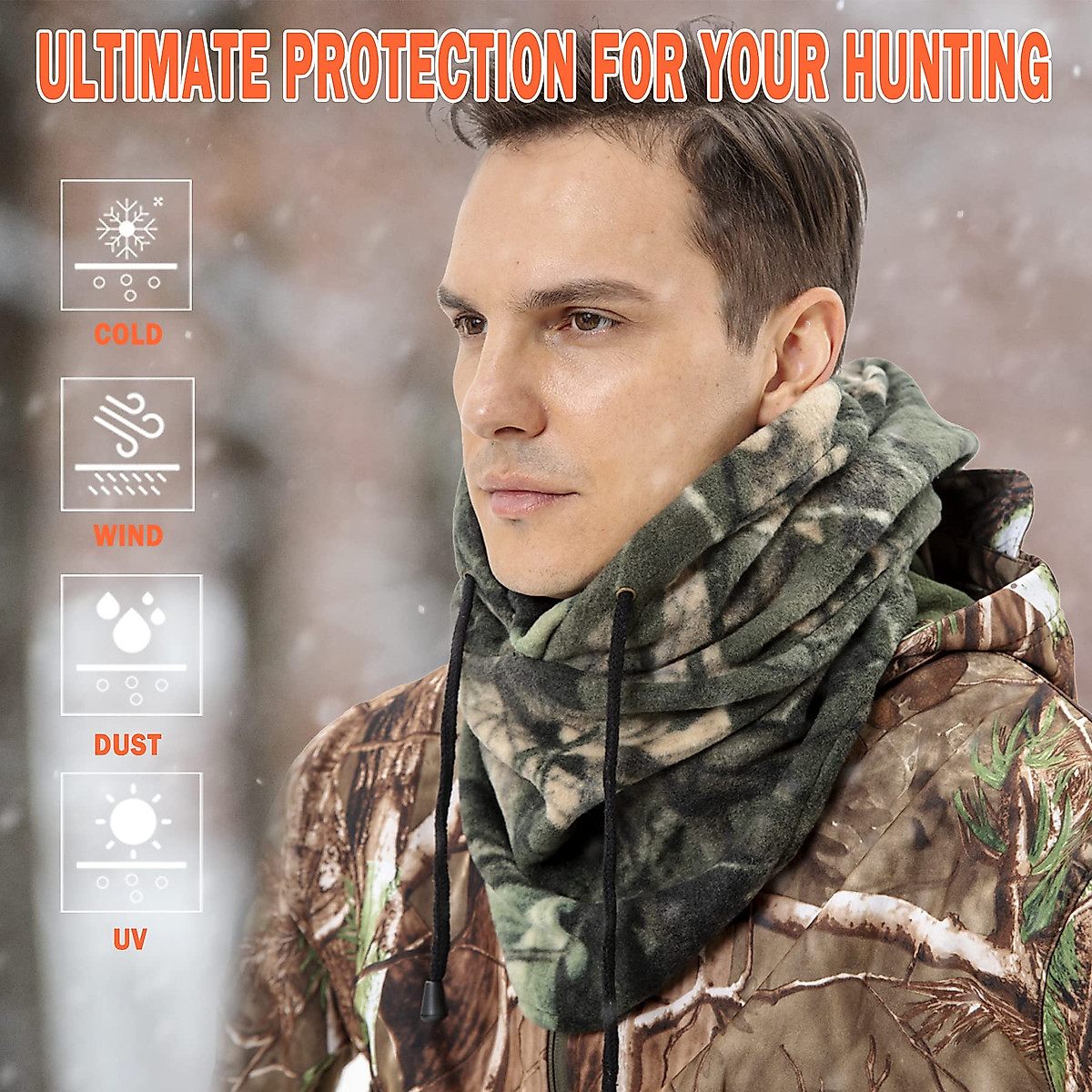 Your Choice Balaclava Ski Mask for Men, Hunting Face Mask, Camo Balaclava Face Mask Men for Cold Weather, Hunting Gear Gifts for Men Women, Extra Long Design