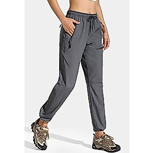 MOCOLY Women's Ski Snow Pants Warm Fleece Lined Hiking Pants Waterproof Windproof Softshell Insulated Warm Winter Cargo Pants Grey 3XL