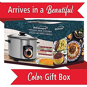 BRENTWOOD Crunchy Persian Rice Cooker, Stainless Steel (8-Cup Uncooked/16-Cup Cooke), silver (TS-1216S)