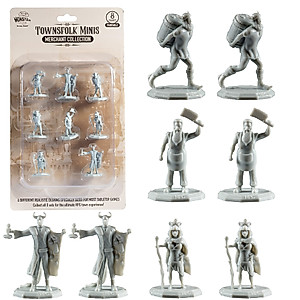 Monster Townsfolk Mini Fantasy Figures - 8pc Merchant Non Player Character NPC Miniatures - 1" Hex-Sized Compatible with DND Dungeons and Dragons, Pathfinder and All RPG Tabletop Games