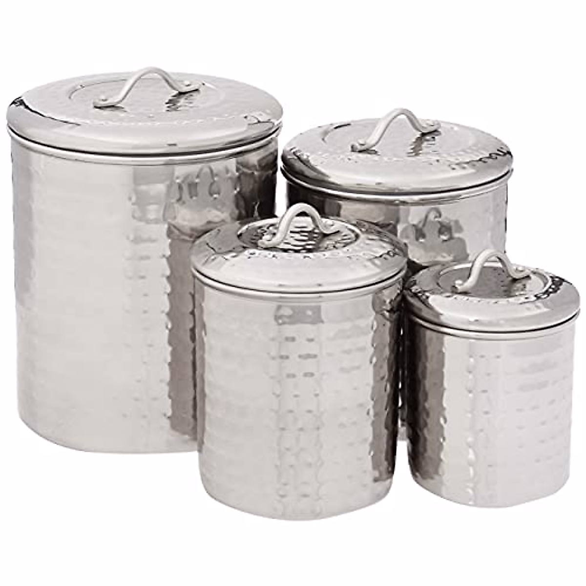 Old Dutch 4 Piece Hammered Black Pearl Canister Set