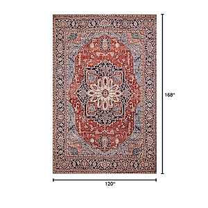 Momeni Afshar Polyester Area Rug, Red, 10' X 14'