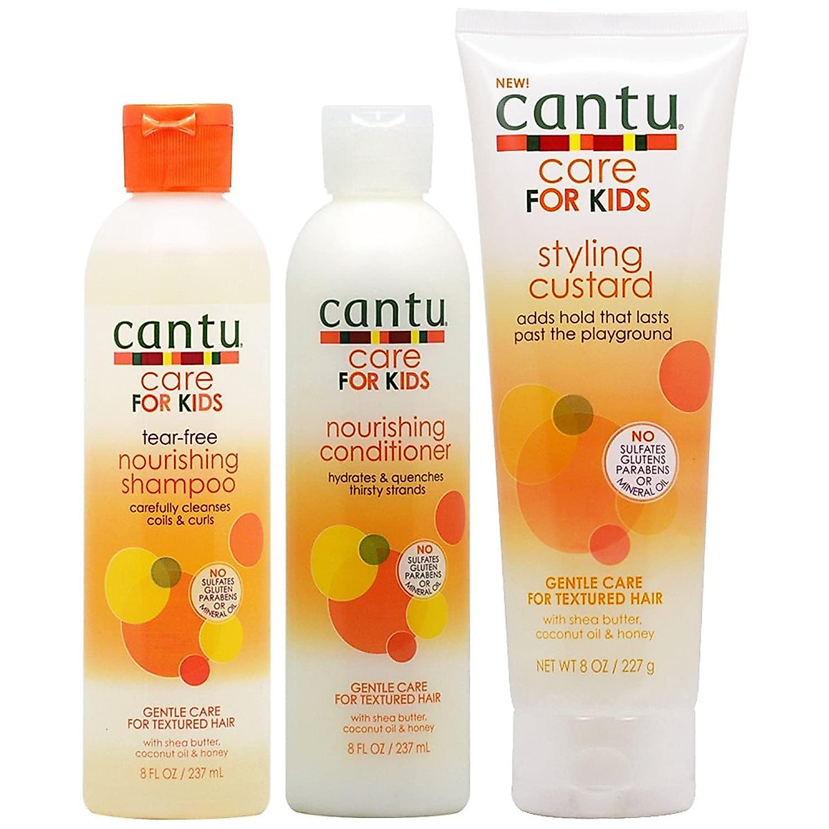 Cantu Care for Kids Shampoo + Conditioner + Styling Custard "Set"