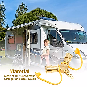 Stanbroil Solid Brass 1/4" RV Propane Quick Connect Y Splitter Adapter, Replacement for RV Trailer and Quick Connect Propane Hose Connect to Motorhome Tabletop Grill