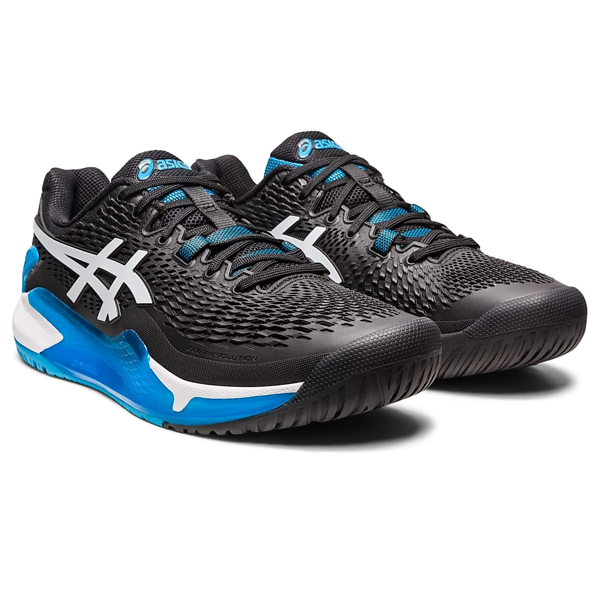 ASICS Men's Gel-Resolution 9 Tennis Shoes, 8, Black/White