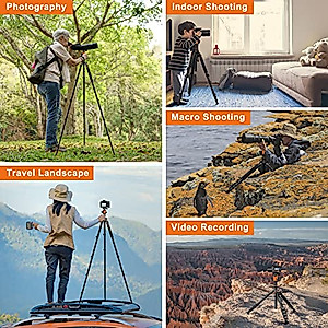 Tripod for Camera, 81" Camera Tripod Stand, 83 inches DSLR Tripods & Monopods, Heavy Duty Travel Tripod for Binoculars Laser Level Spotting Scope Telescope, Professional Complete Tripod Units