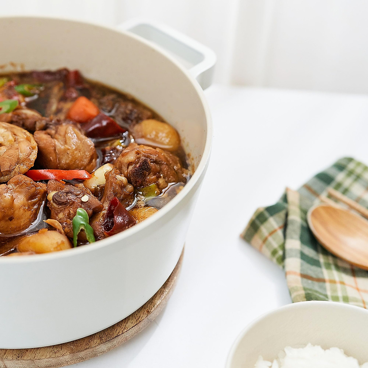 Neoflam FIKA 9inch 24cm 4.0QT Ivory IH Stock Pot with Glass Lid, Impact Induction Heating