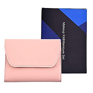 Sidantu 16 in 1 Nail Kit Pink Nail Clipper Set Stainless Steel Manicure Set Professional Makeup Kit for Women, with Soft and Premium Quality Leather Case Upgraded Version