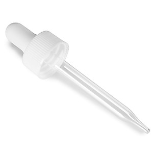 JUVITUS 2 oz Clear Glass Boston Round White Dropper Bottle (12 pack) + Funnel