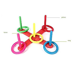 Toxz Child's Hoop Ring Toss Plastic Ring Toss Quoits Garden Throwing Game Pool Toy Outdoor Fun Set,Safety Material