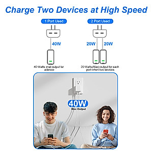 iPhone 15 Charger, 40W Fast Dual USB C Charger Adapter[MFi Certified] 2Port Apple Charger Foldable Plug with 2Pcs USB-C to C/Lightning Fast Charging Cable for iPhone 15/14/13/12/11,iPad Pro/Mini/Air