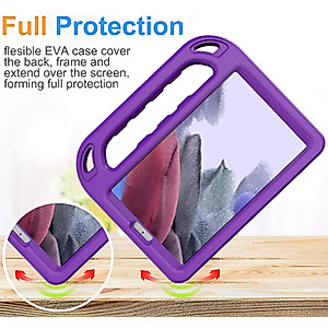 BMOUO Kids Case for Samsung Galaxy Tab A7 Lite 8.7" 2021(SM-T220/T225),Tab A7 Lite Case with Built-in Screen Protector, Shockproof Handle Stand Kids Case for Samsung Galaxy Tab A7 Lite 2021, Purple