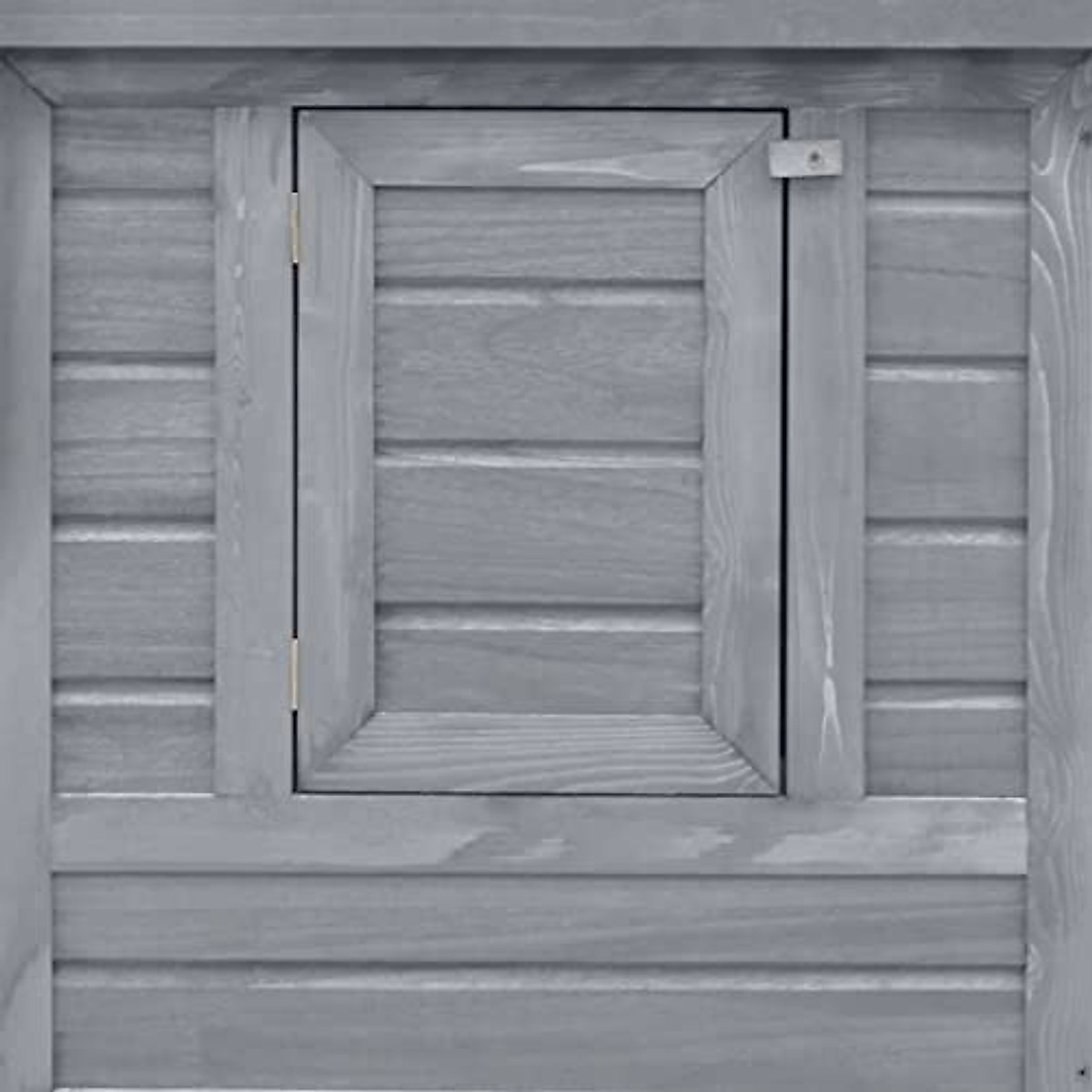 vidaXL Outdoor Chicken Cage Hen House with 1 Egg Wooden Weather Resistant Hen House Small Animal Chicken Coop Cage Pet Carrier Gray Wood