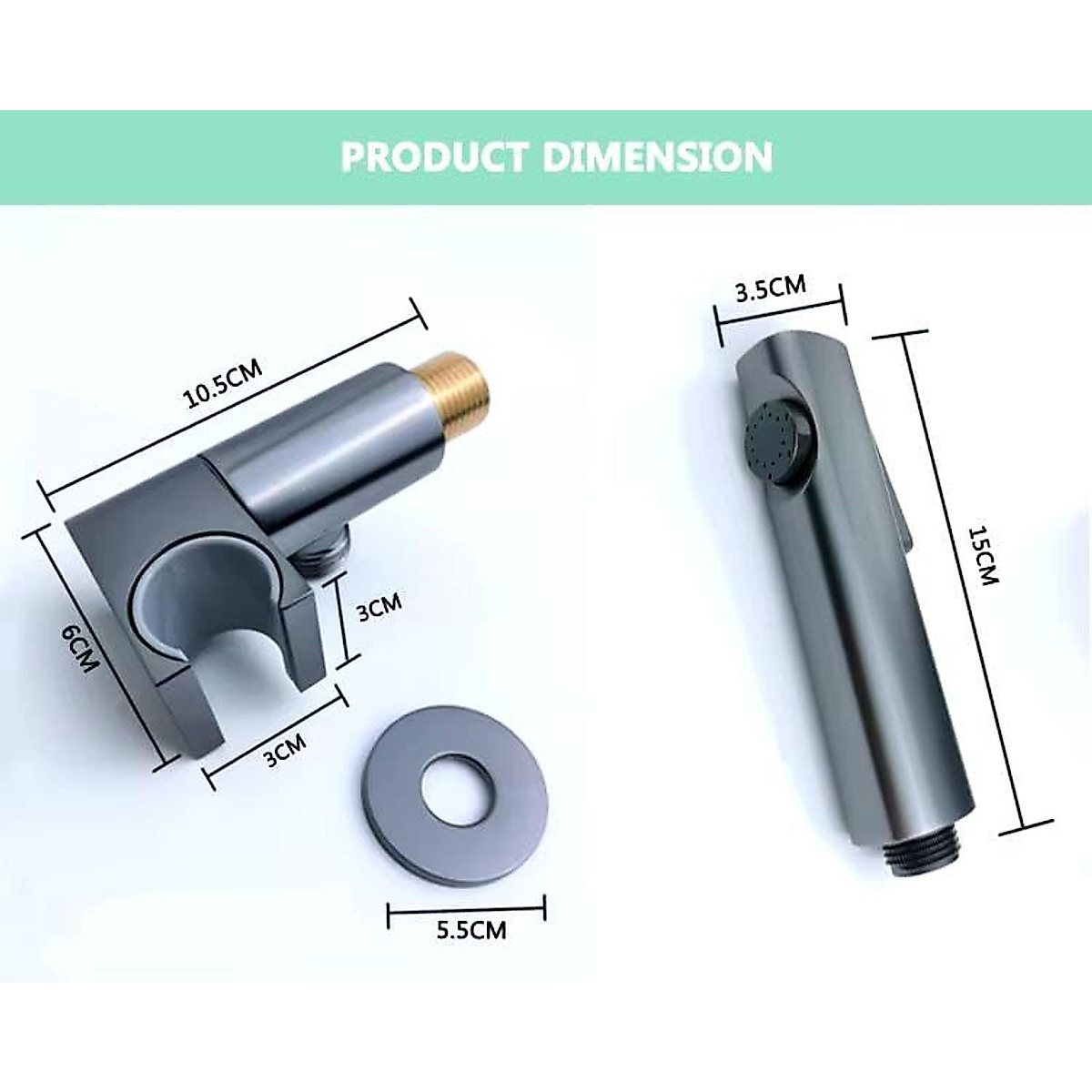 New Bidet Sprayer Set Solid Brass Body with Open and Close Switch ABS Plastic Bathroom Toilet Fixture (Black PVC Hose)