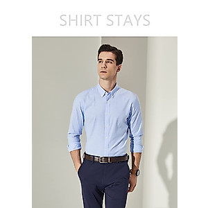 color river Shirt Stays For Men,Elastic I Shape Adjustable Uniform Locking Clamp Braces Premium shirt tuckers for men, Black (D-I)