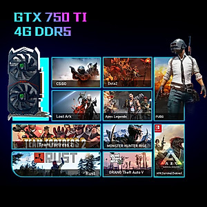 HP RGB Gaming Desktop Computer, Intel Quad Core I5-6500 up to 3.6GHz, GeForce GTX 750 Ti 4G, 16GB DDR4, 512G SSD, RGB Keyboard & Mouse, 600M WiFi & Bluetooth, Win 10 Pro (Renewed)