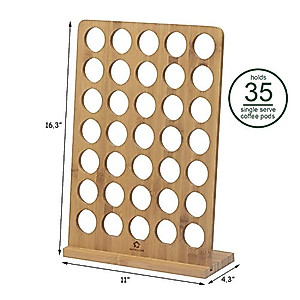 simesove Coffee Pod Holder Bamboo,Coffee K-cups Pods Organizer,Coffee Display Rack 35 Pod Storage,Coffee Pod Storage - K Cups Organizer For Countertop Coffee Pod Holder