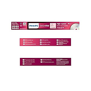 Philips DVD + RW 4.7GB 4X Data/120min 10er Spindel