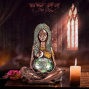JIMBON Gaia Mother Earth Statue,6inch H Nature Moon Goddess Statue,Spiritual Items Figurines Statuette Gifts for Earth Day,Mother's Day,Thanksgiving Day Gift,Modern Home Room Decor Garden Decoration