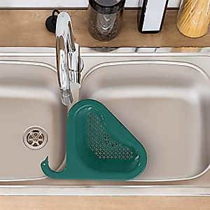 OFCTACK Swan Drain Strainer Basket 2 Pack Plastic Kitchen Garbage Disposal Stopper Sink Corner Accessories for Faucets Diameter Max 1.8 inches, Green