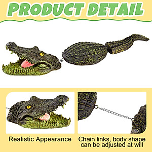 Sotiff 31.5 Inches Floating Alligator Decoy Floating Crocodile Decoy for Pool Fake Alligator Pool Float Statue Toy Garden Animal Figurines Water Pond Decorations for Pond Outdoor Yard, Green